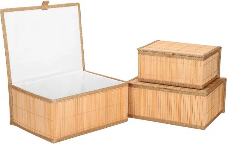 Bambusový úložný box SPRINGOS BAMBOO sada 3 ks