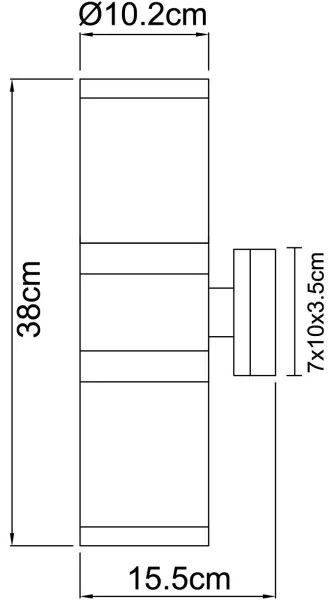 GLOBO 32014-2 - Venkovní nástěnné svítidlo XELOO 2xE27/60W IP44