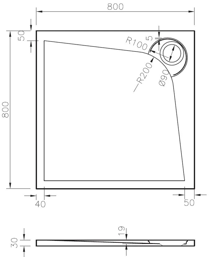 Vayer Boomerang čtvercová sprchová vanička, litý mramor Rozměr vaničky: 80x80cm