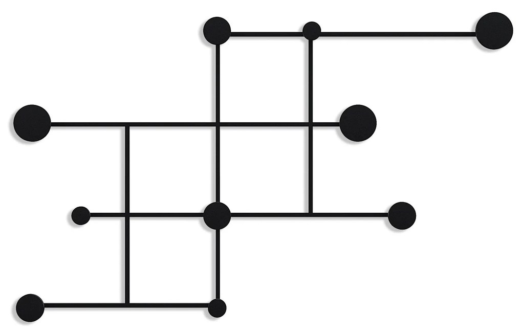 Nástěnný kovový věšák Fatara 112 cm černý