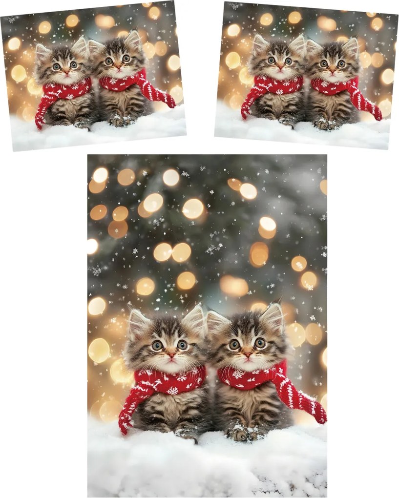 3D povlečení z mikrovlákna SNOWY PAWS barevné Rozměr povlečení: 2 ks 70 x 90 cm | 140 x 200 cm