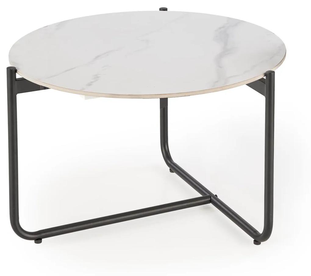 Konferenční stolek Acuna S (bílý mramor + černá). 1092429