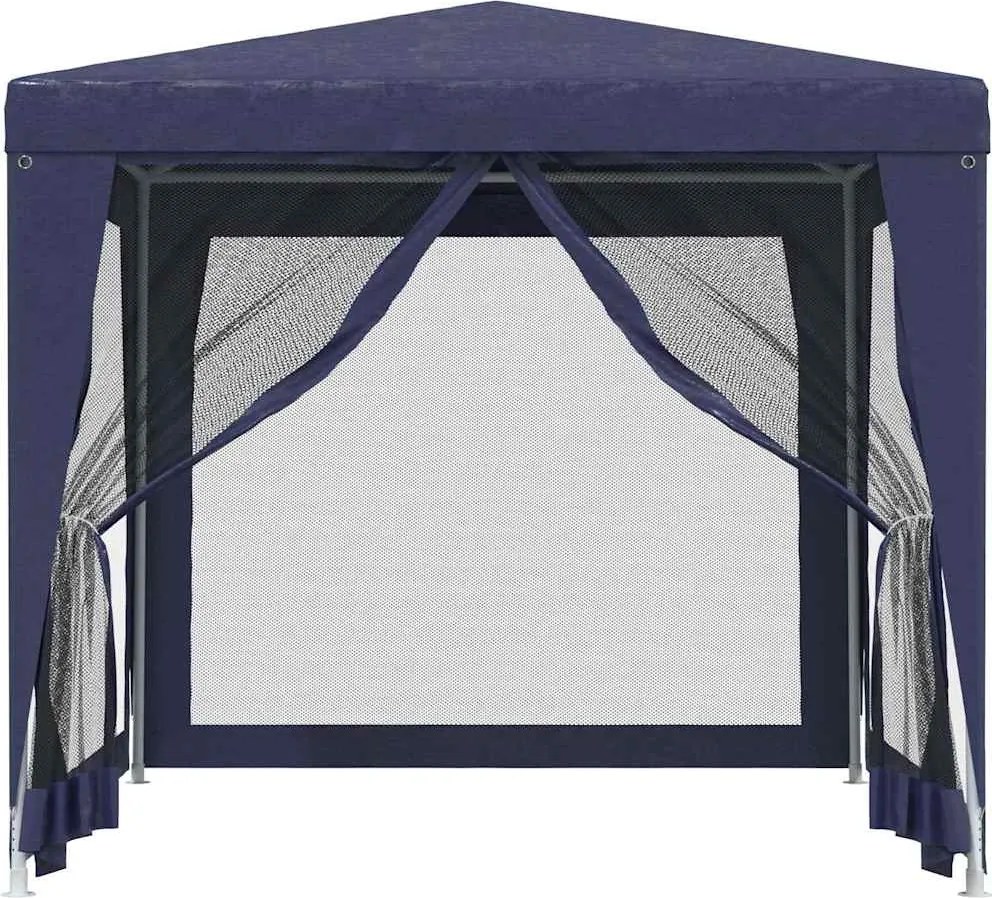 Party stan se 4 síťovanými bočnicemi modrý 2,5 x 2,5 m HDPE 319222