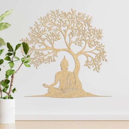 Dřevěná dekorace Buddha a strom života | SENTOP PR0546