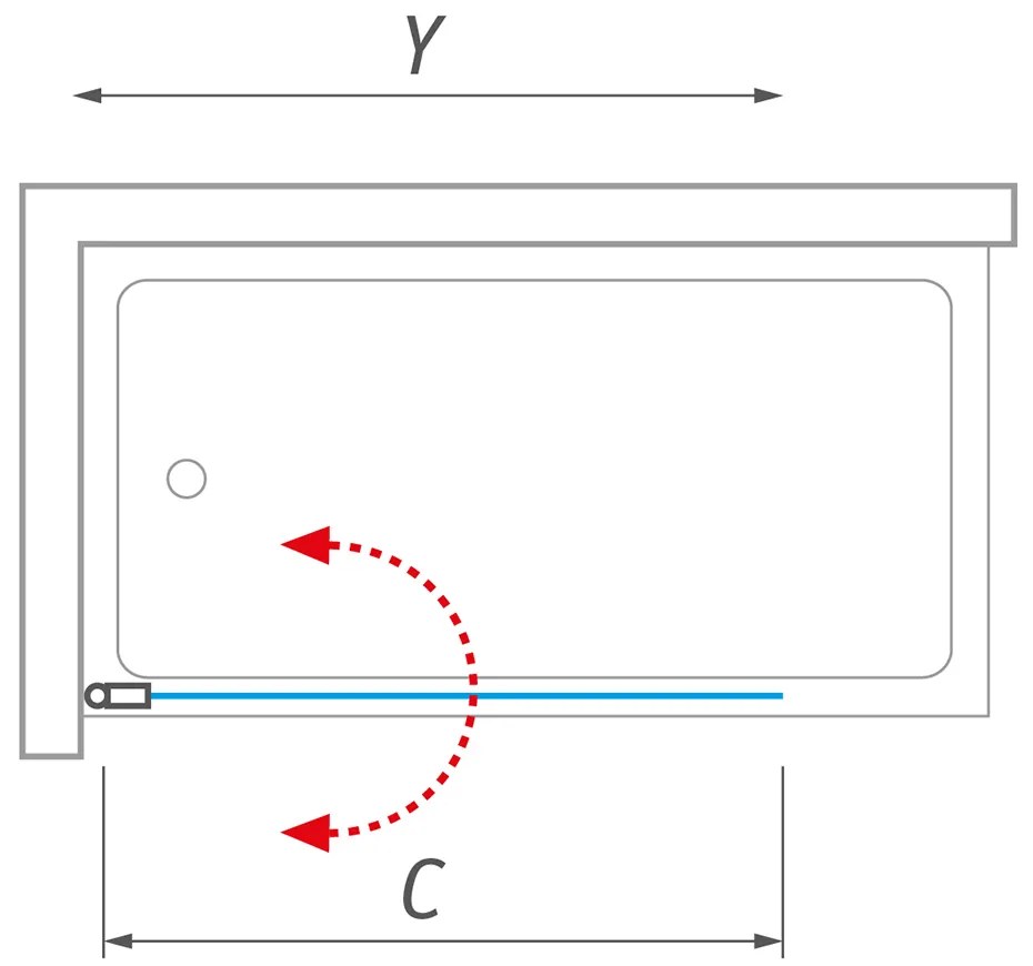 Vanová zástěna oboustranně otevíratelná SWING 1400 mm 855-870 Transparent S Brillant SWING 657-8500000-00-02