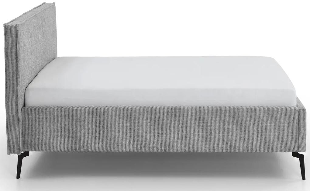 Světle šedá čalouněná dvoulůžková postel Meise Möbel Riva 140 x 200 cm