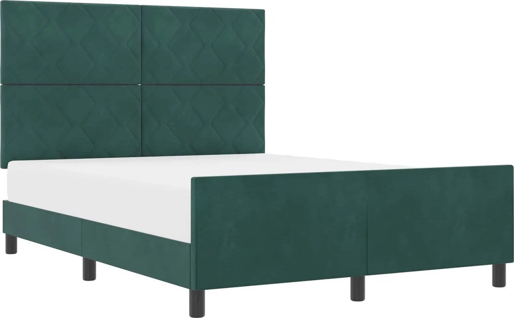 Postel s boxspringem s čelo Tmavě zelená 140 x 200 cm samet 3345014