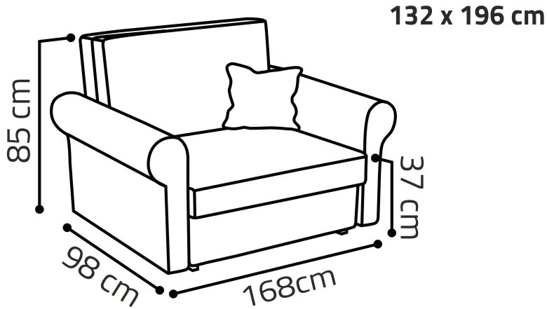 FN Rozkládací křeslo Vivian Silver III hnědá