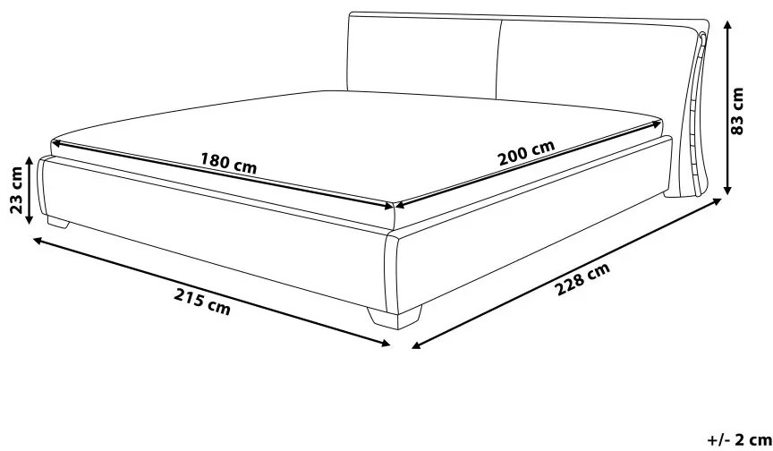 Šedá luxusní postel 180x200 cm PARIS Beliani