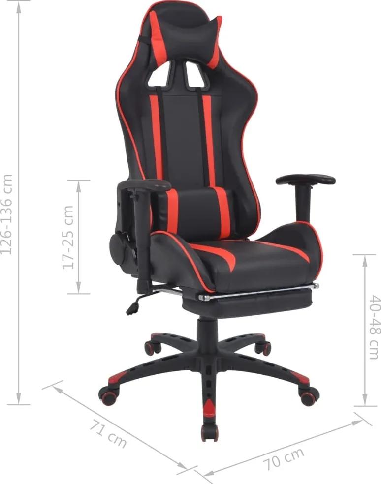 vidaXL Polohovací kancelářská herní židle s podnožkou [20169] Barva: Červená