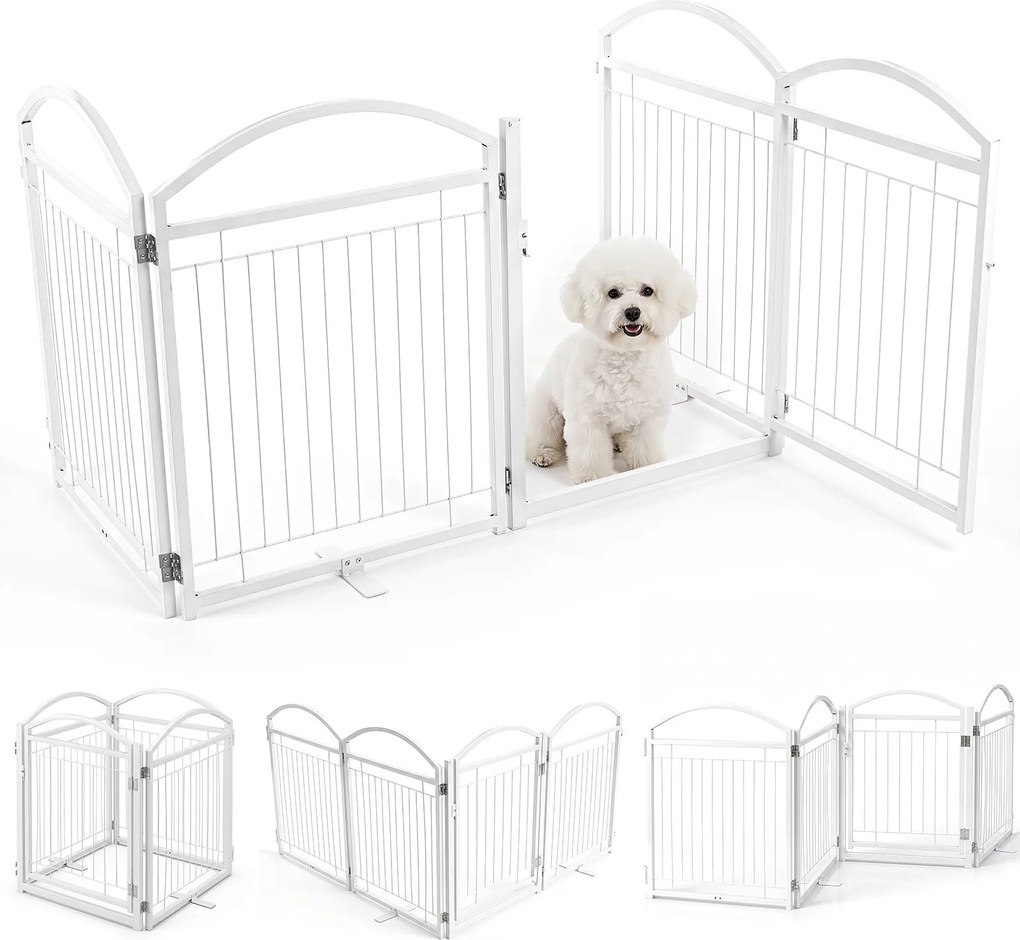 Costway Brána pro psy 81 cm vysoká zábrana skládací 4 panely štěněcí