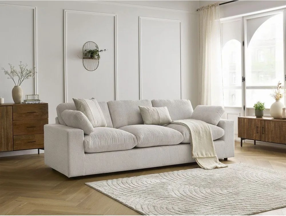 Béžová manšestrová pohovka 250 cm Belair – Bobochic Paris