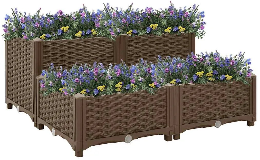 Vyvýšený záhon 80 x 80 x 38 cm polypropylen 316523
