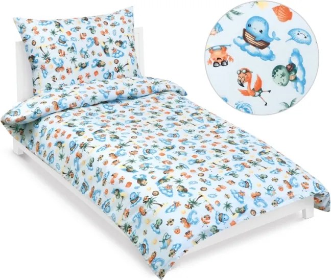 Bellatex Povlečení bavlněné 140x200, 70x90 cm Moře modrá