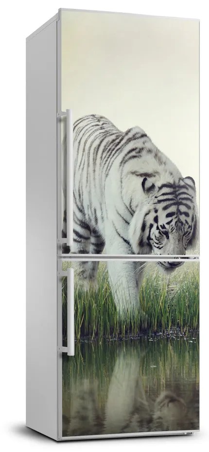 Wallmuralia Samolepící nálepka na ledničku Bílý tygr 60x180 cm