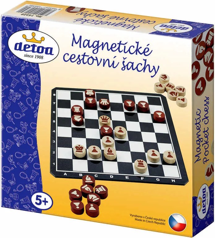 DETOA DŘEVO Hra Šachy cestovní magnetické *SPOLEČENSKÉ HRY* dt14329