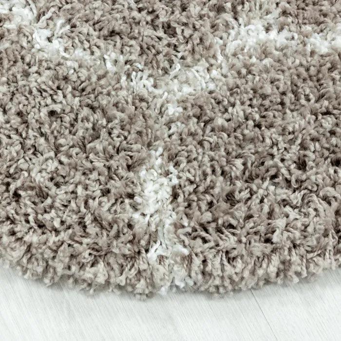 Vopi | Kusový koberec Salsa shaggy 3201 beige - Kruh průměr 200 cm
