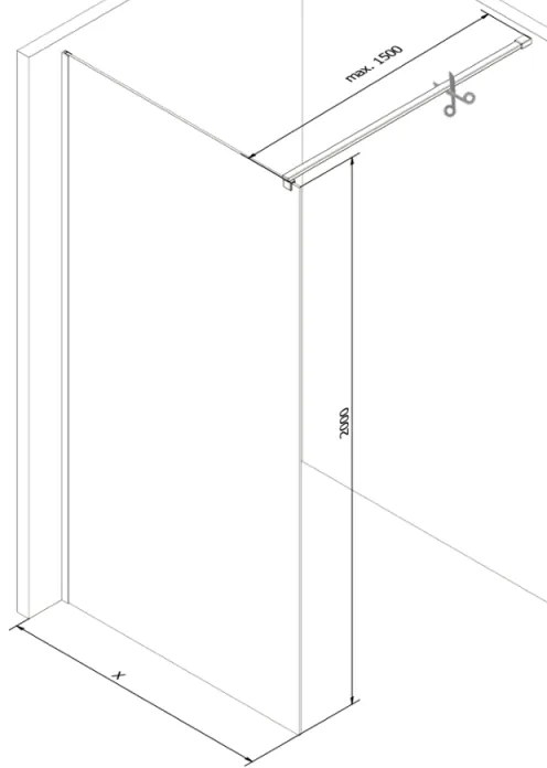 Mexen Kioto sprchová zástěna, 70x200 cm, 8 mm, chromový profil, čiré sklo-námraza, 800-070-101-01-35
