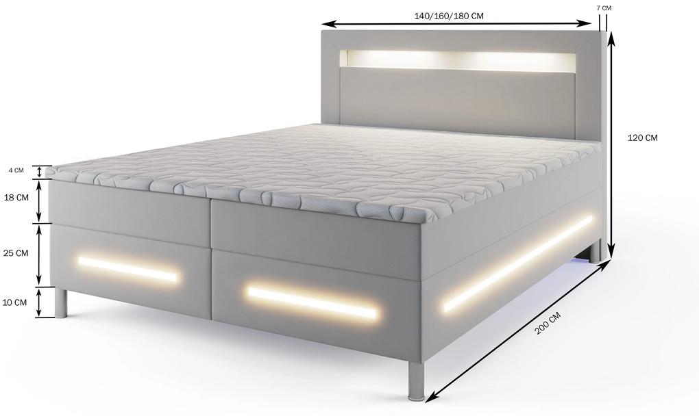 MSL Kontinentální čalouněná postel BENZEMA (140 x 200 cm) Barva látky: MONOLITH 38