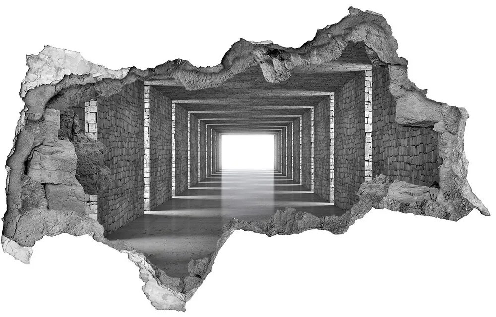 Wallmuralia Díra 3D fototapeta na stěnu Tunel z cihly 95x73 cm