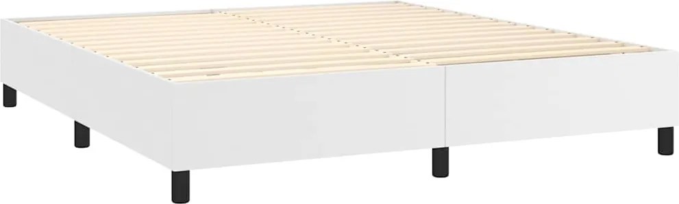 Box spring postel s matrací bílá 160x200 cm umělá kůže 3128920