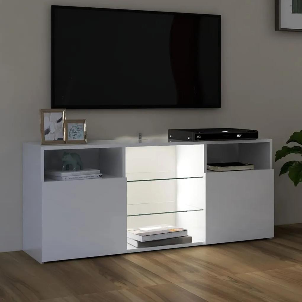 TV skříňka s LED osvětlením bílá s vysokým leskem 120x30x50 cm - Default Title