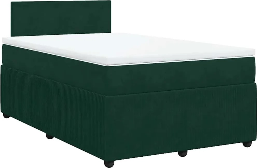 Box spring postel s matrací tmavě zelená 120x190 cm samet 3287683
