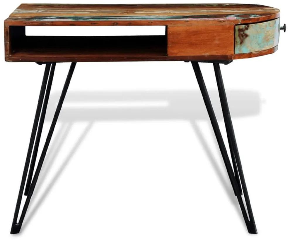 Petromila Psací stůl s železnými nohami recyklované masivní dřevo