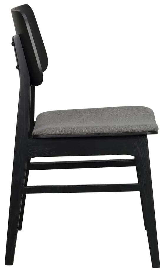 Černá jídelní židle s tmavě šedým podsedákem Rowico Nagano