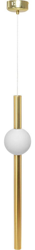 Toolight - LED stropní lampa závěsná 60cm 12W APP475-CP, zlatá-bílá, OSW-00607