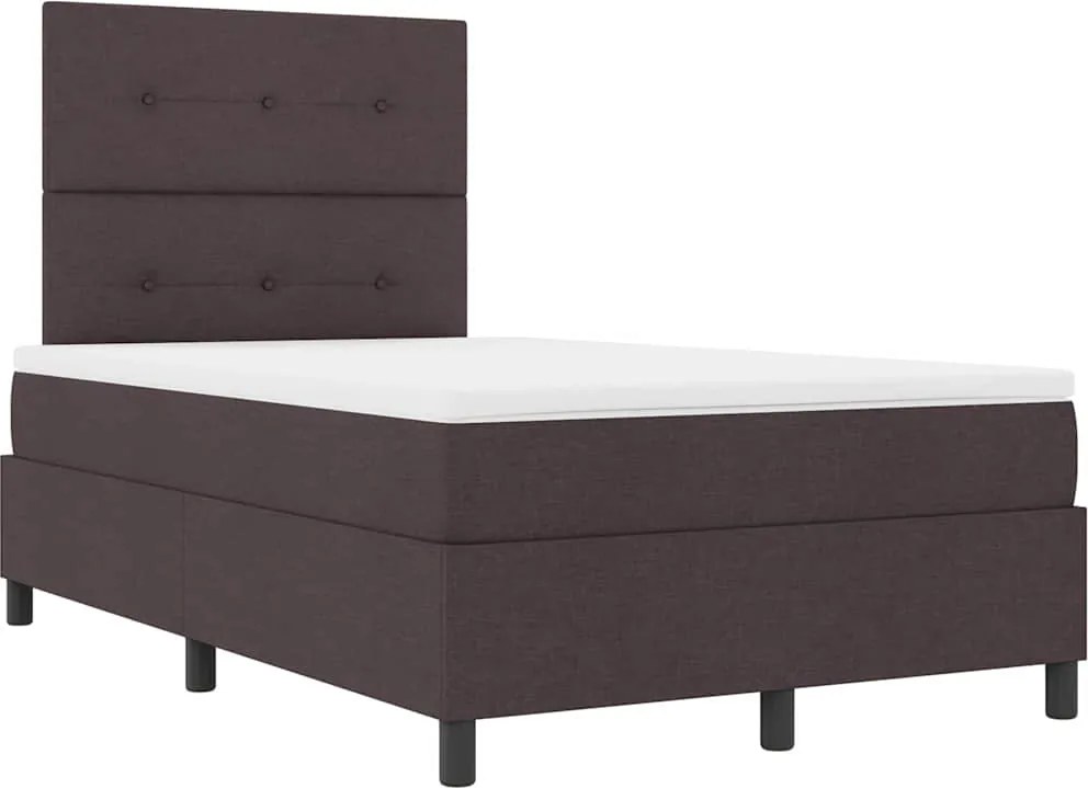 Postel s boxspringem s čelo Tmavě hnědá 120 x 200 cm textil 3339381