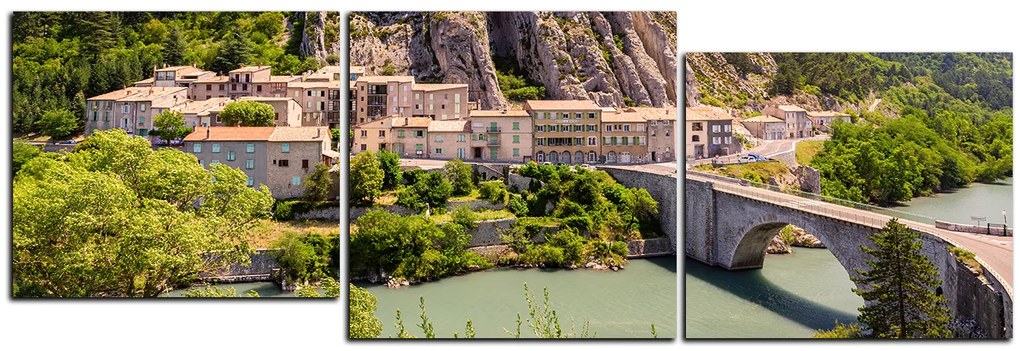 Obraz na plátně - Sisteron v Provence - panoráma 5235E (150x50 cm)