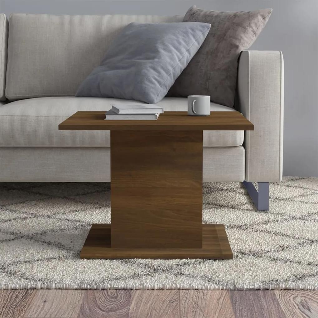Konferenční stolek hnědý dub 55,5 x 55,5 x 40 cm dřevotříska - Default Title