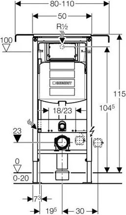 Geberit Duofix Speciál 111.355.00.5 komplet do bytových jader se závěsným WC Creavit FREE FE322 Rim-Off + bidet 2v1