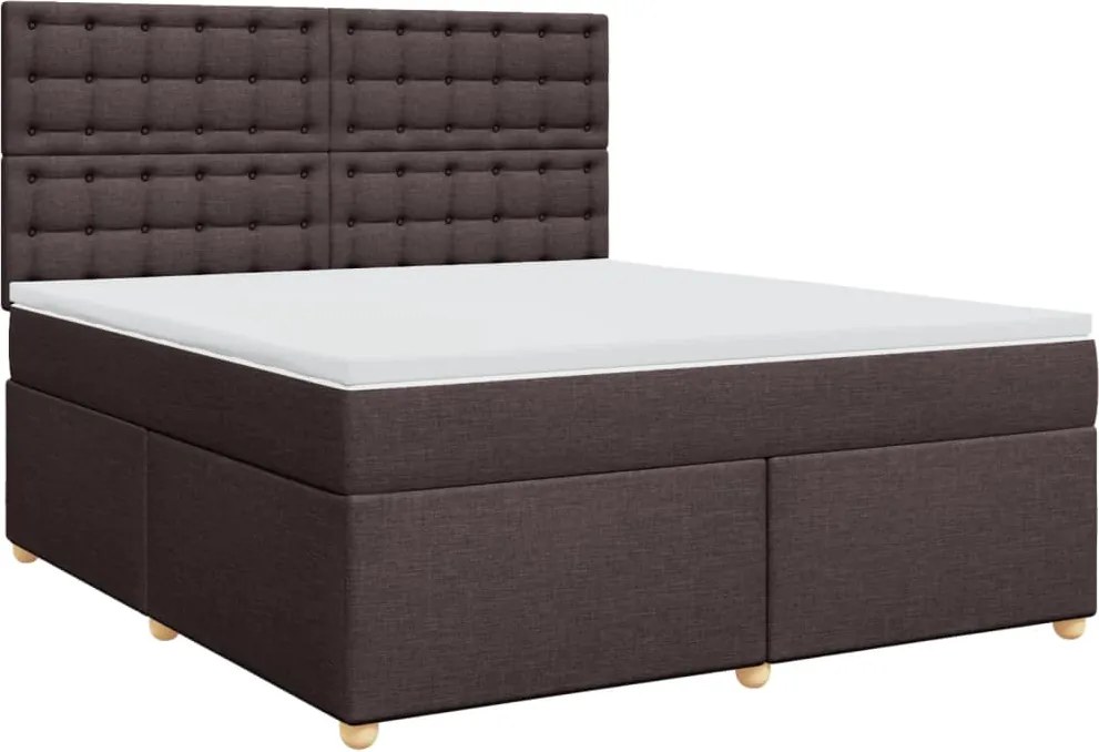 Box spring postel s matrací tmavě hnědá 180x200 cm textil 3291376
