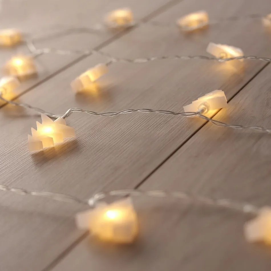 DecoKing Vánoční světelný řetěz Stromečky teplá bílá, 20 LED