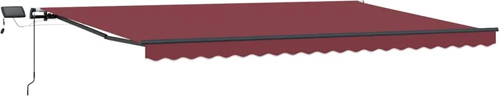 Ručně zatahovací markýza s LED světly burgundská 500 x 300 cm 3310195