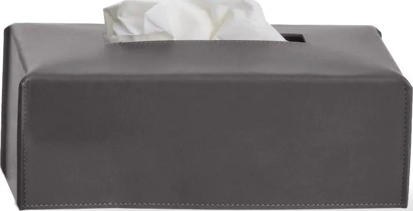 Box na kapesníky Nappa 24 cm šedý