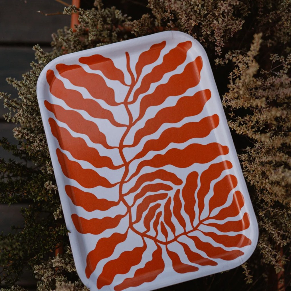 Wrap Ilustrovaný Tác Art Trays by Linnéa Andersson malý červený