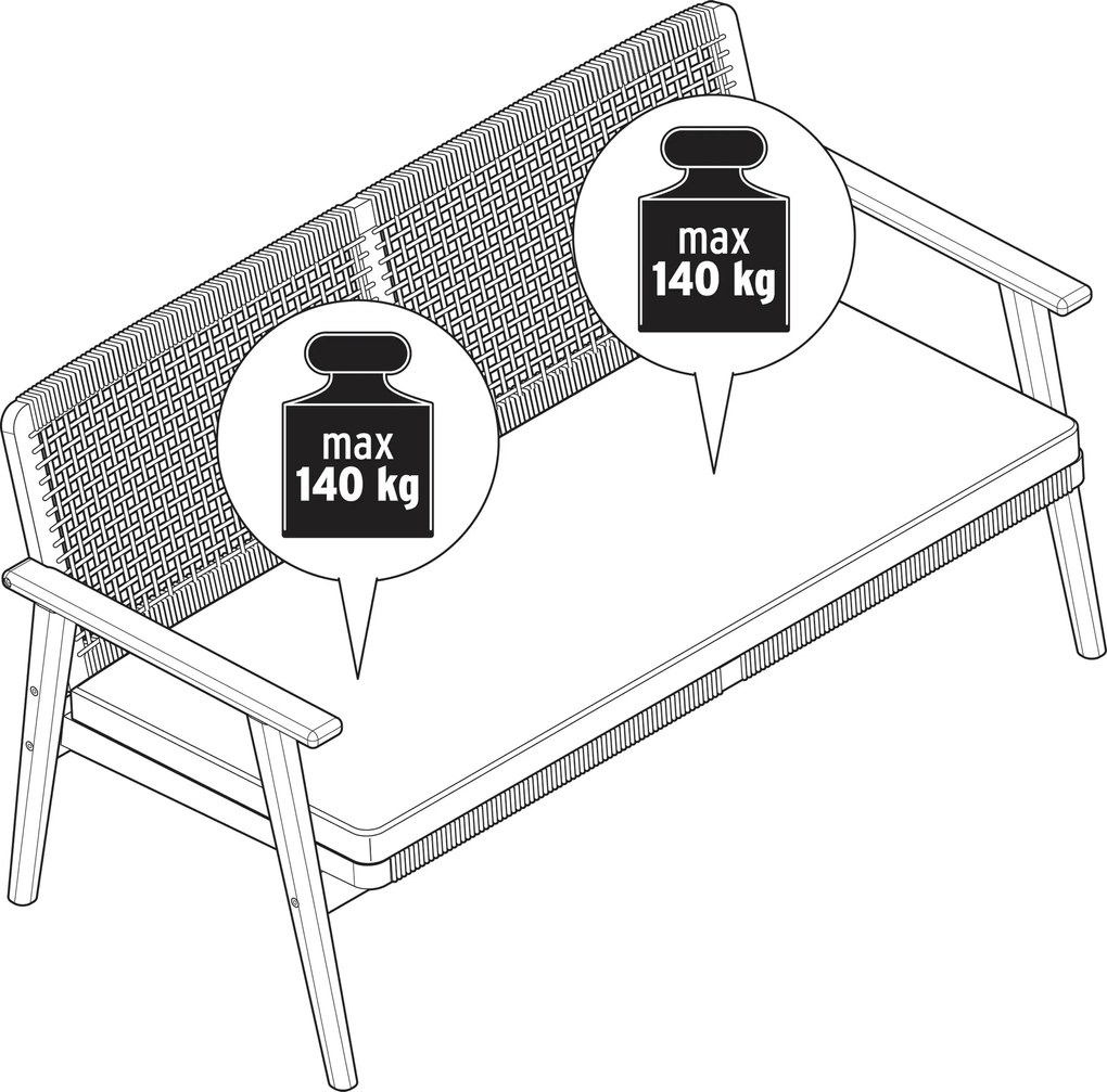 Tchibo - Zahradní lavička - barva: šedá