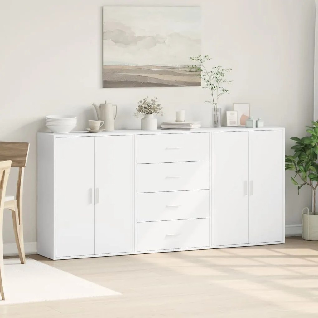Příborníky 3 ks bílé 60 x 31 x 84 cm kompozitní dřevo 3276574