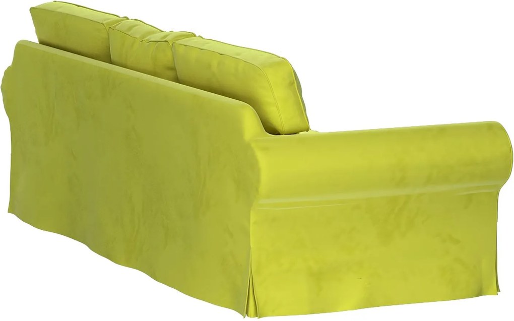 Potah na pohovku IKEA  Ektorp 3-místná, nerozkládací barva zelená látka lesklé, sametová