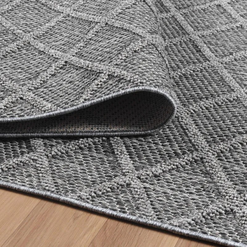 Ayyildiz, Kusový koberec Patara 4953 Grey – na ven i na doma, 80x250, šedá, chodba / předsíň