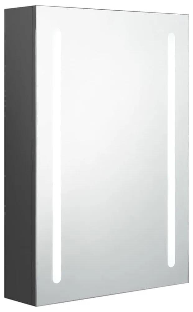Petromila LED koupelnová skříňka se zrcadlem šedá 50 x 13 x 70 cm