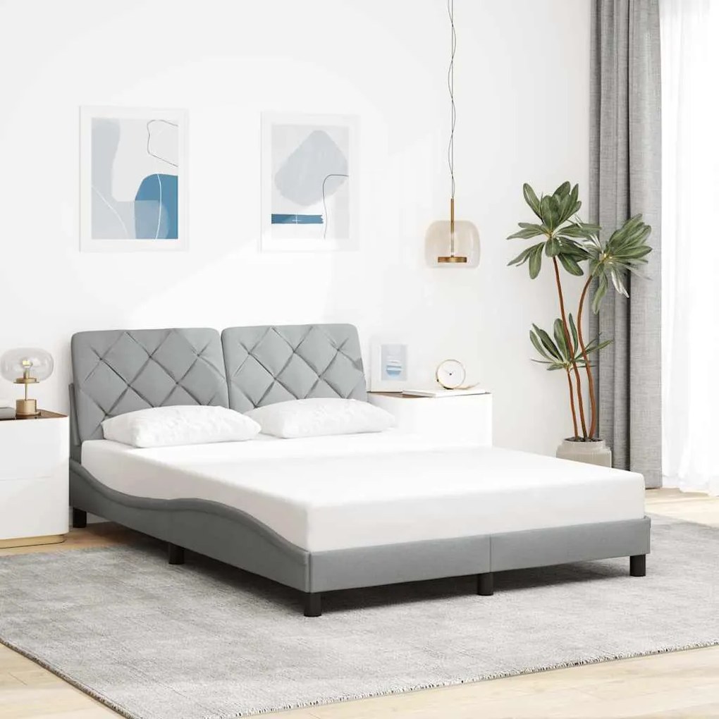 Rám postele s LED bez matrace Světle šedá 140x190 cm Látka 3310664