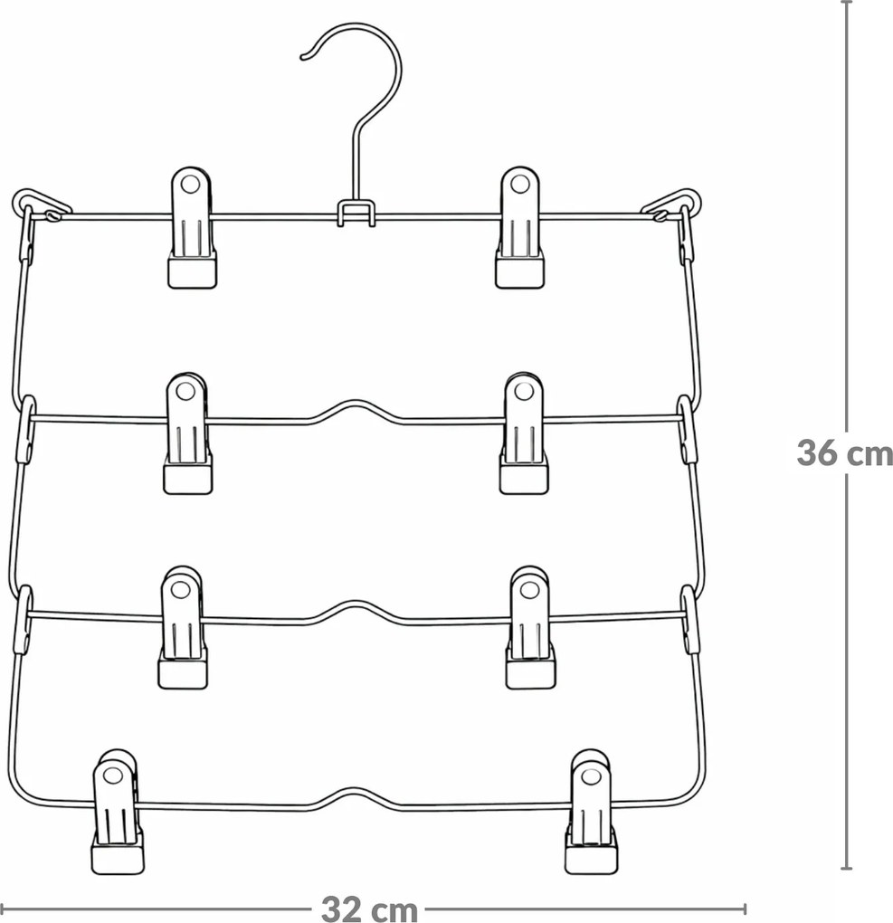 Kovové ramínko na sukně WORE, 4 páry