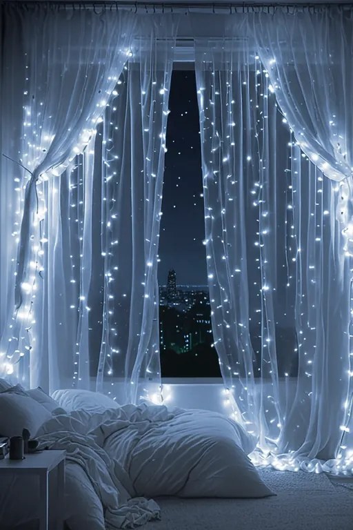 Vánoční světýlka vnitřní studená bílá 100 LED
