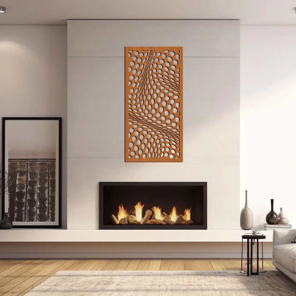 dřevo života Dřevěný dekorační panel WAVES Rozměry (cm): 30x60, Barevný vzor: Černá