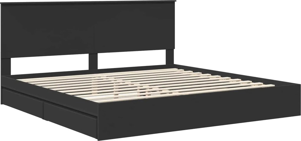 Postel s úložným prostorem Černá 200 x 200 cm Kompozitní dřevo 3411174