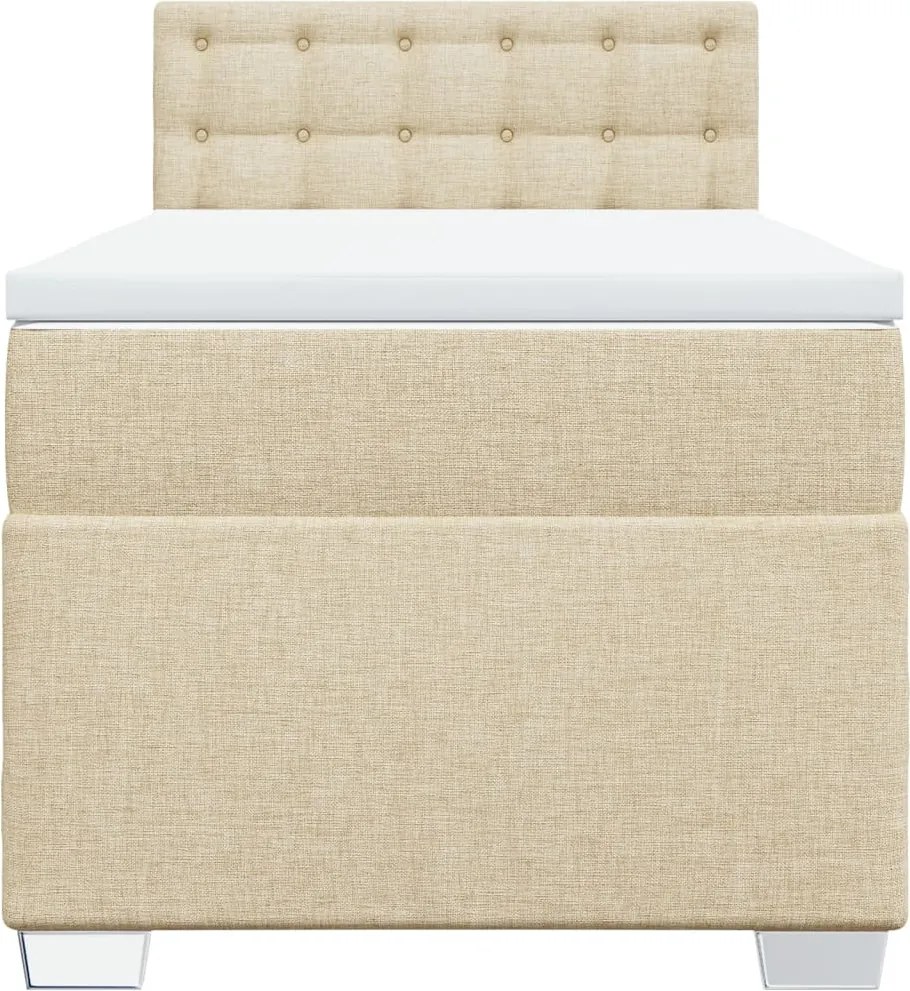 Box spring postel s matrací krémová 100 x 200 cm textil 3285818